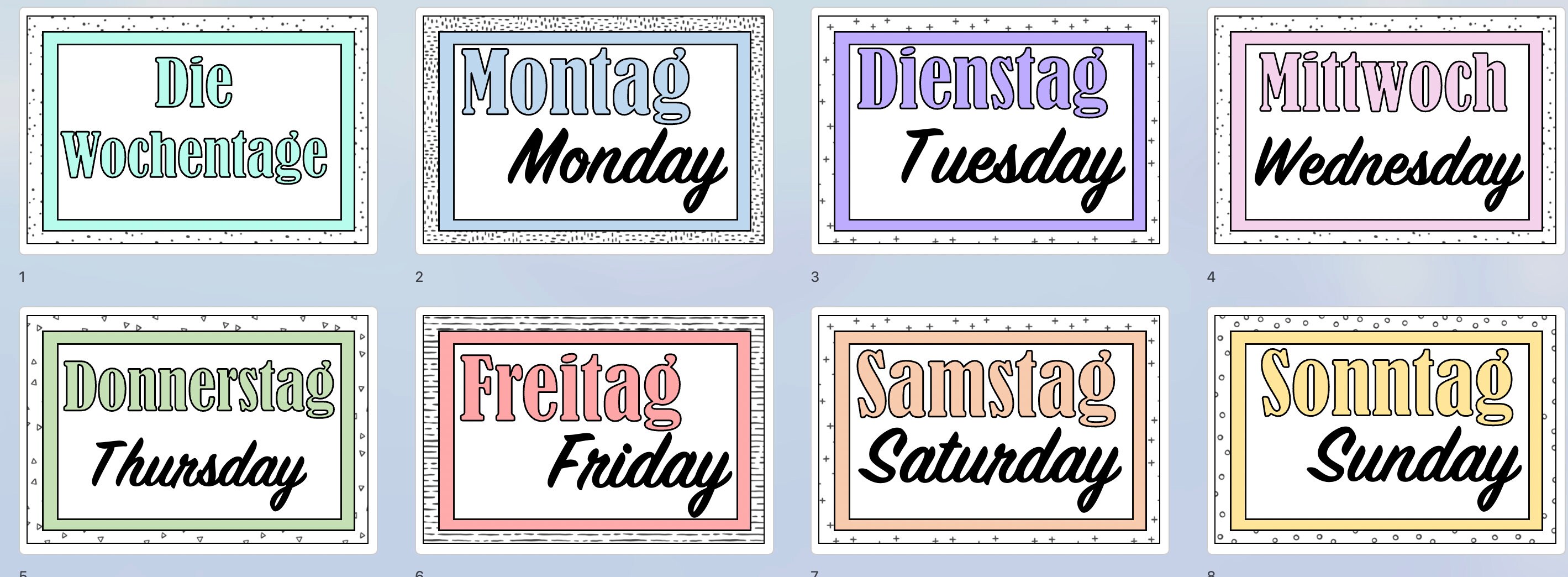 Printable German Posters - Days of the Week - Teaching - Resources ...