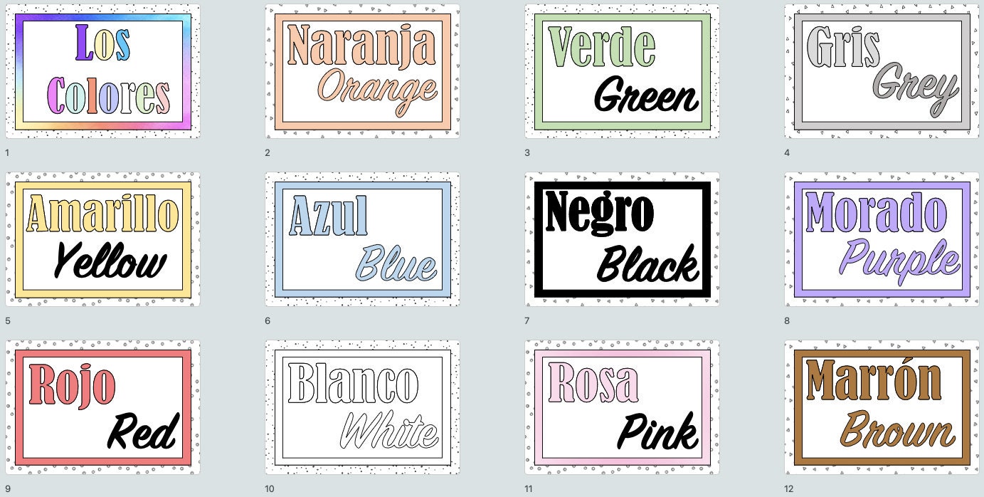 Printable Spanish Posters Colours Los Colores Teaching Resource Digital ...