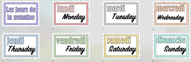 Printable French Posters Days of the Week Teaching Resources Digital ...