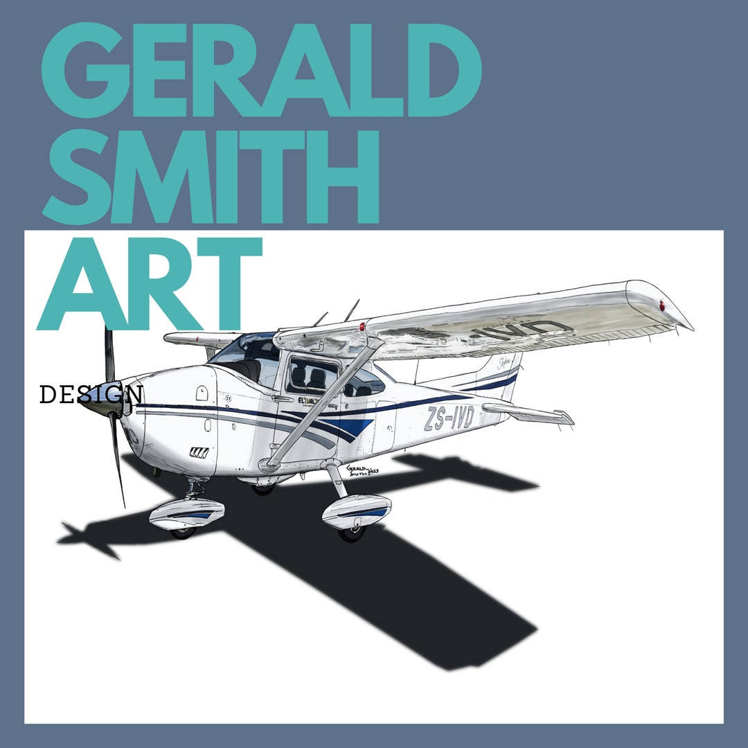 Aviation Printable Wall Art of Cessna 182 Ideal Pilot Gift Art Lover ...