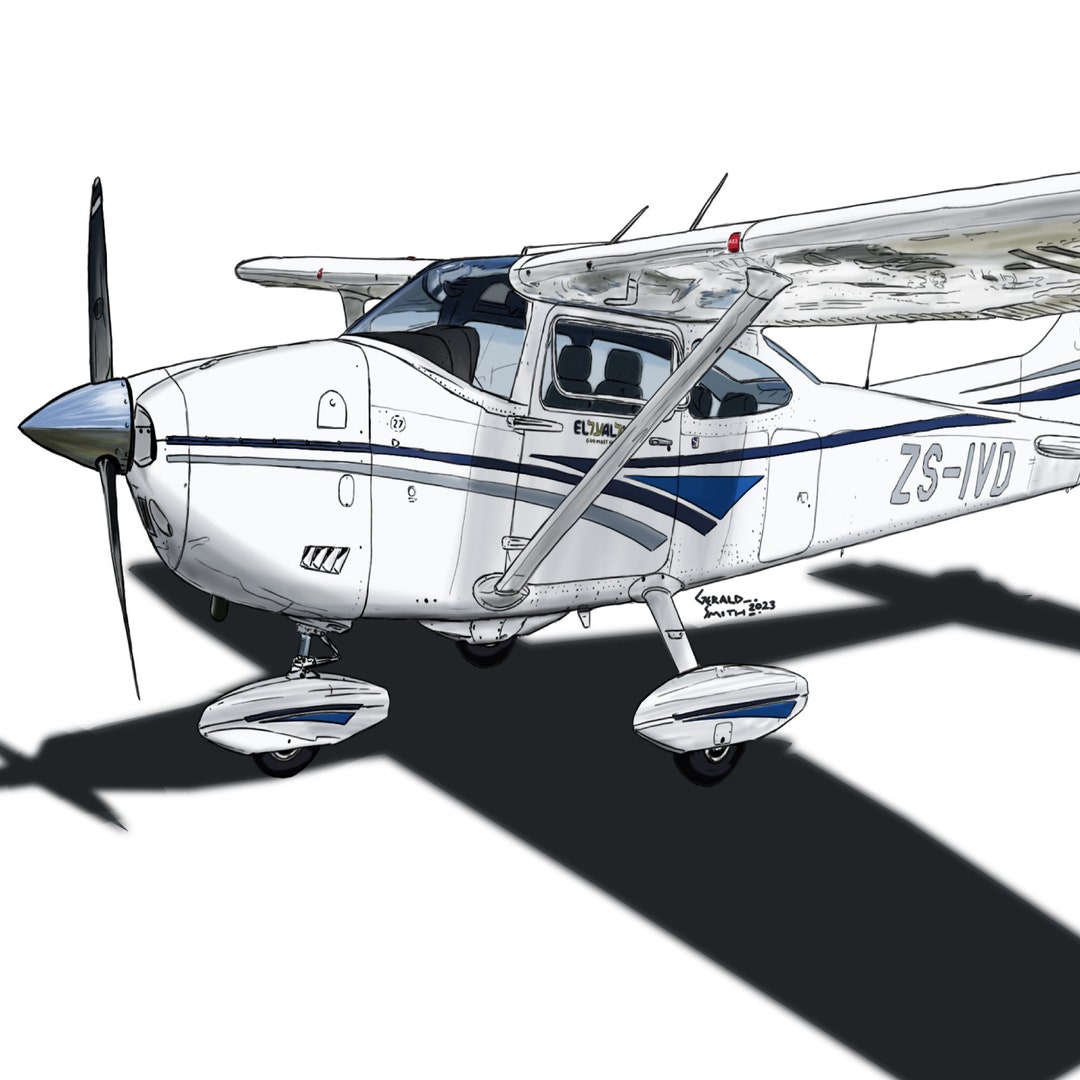 Aviation Printable Wall Art of Cessna 182 Ideal Pilot Gift Art Lover ...