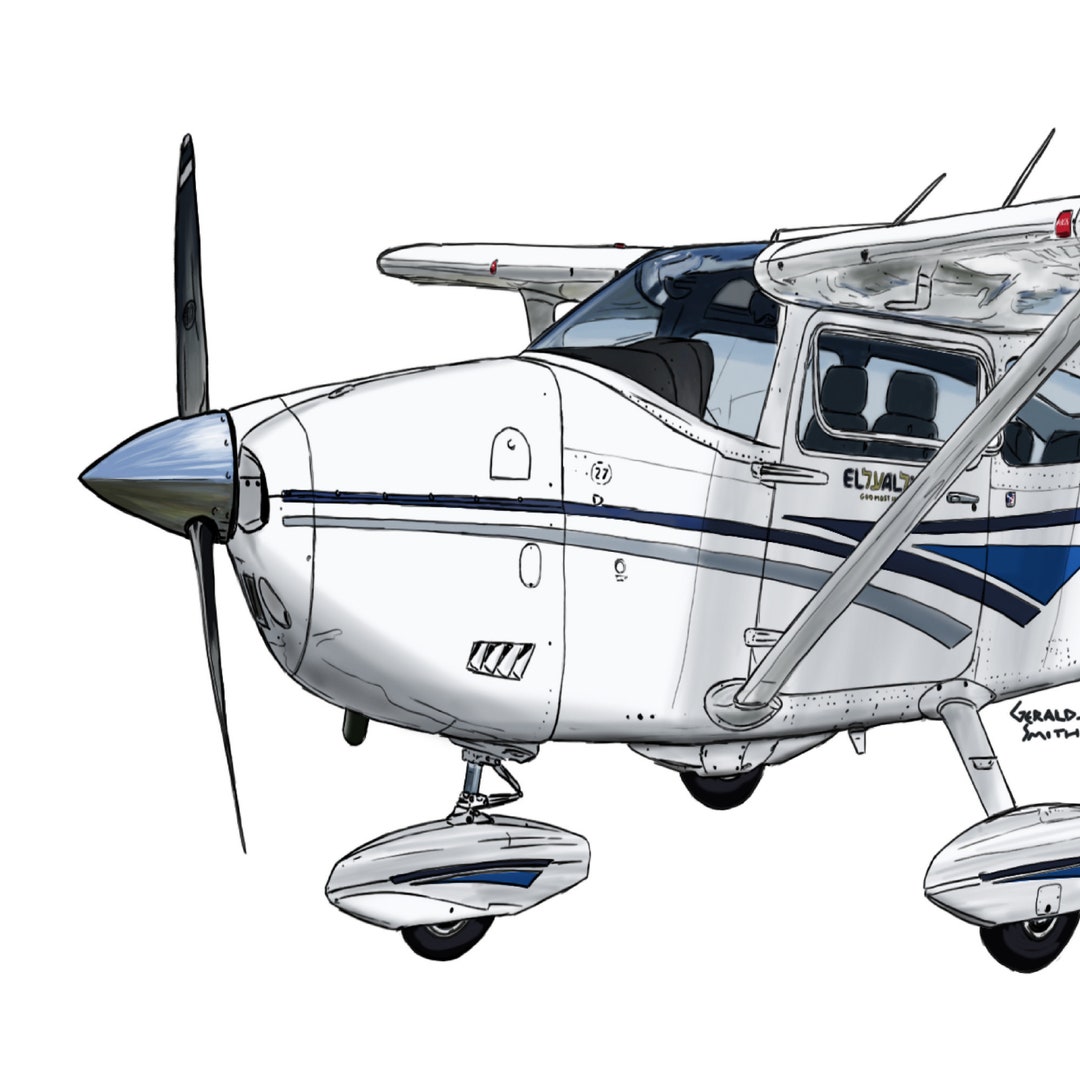 Cessna 182 on White Background Aviation Printable Wall Art - Etsy