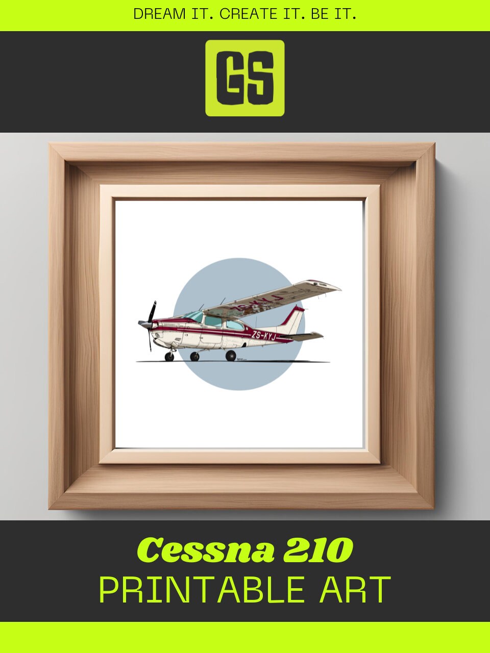 Cessna 210 Printable Aviation Art Instant Download Wall Art ...