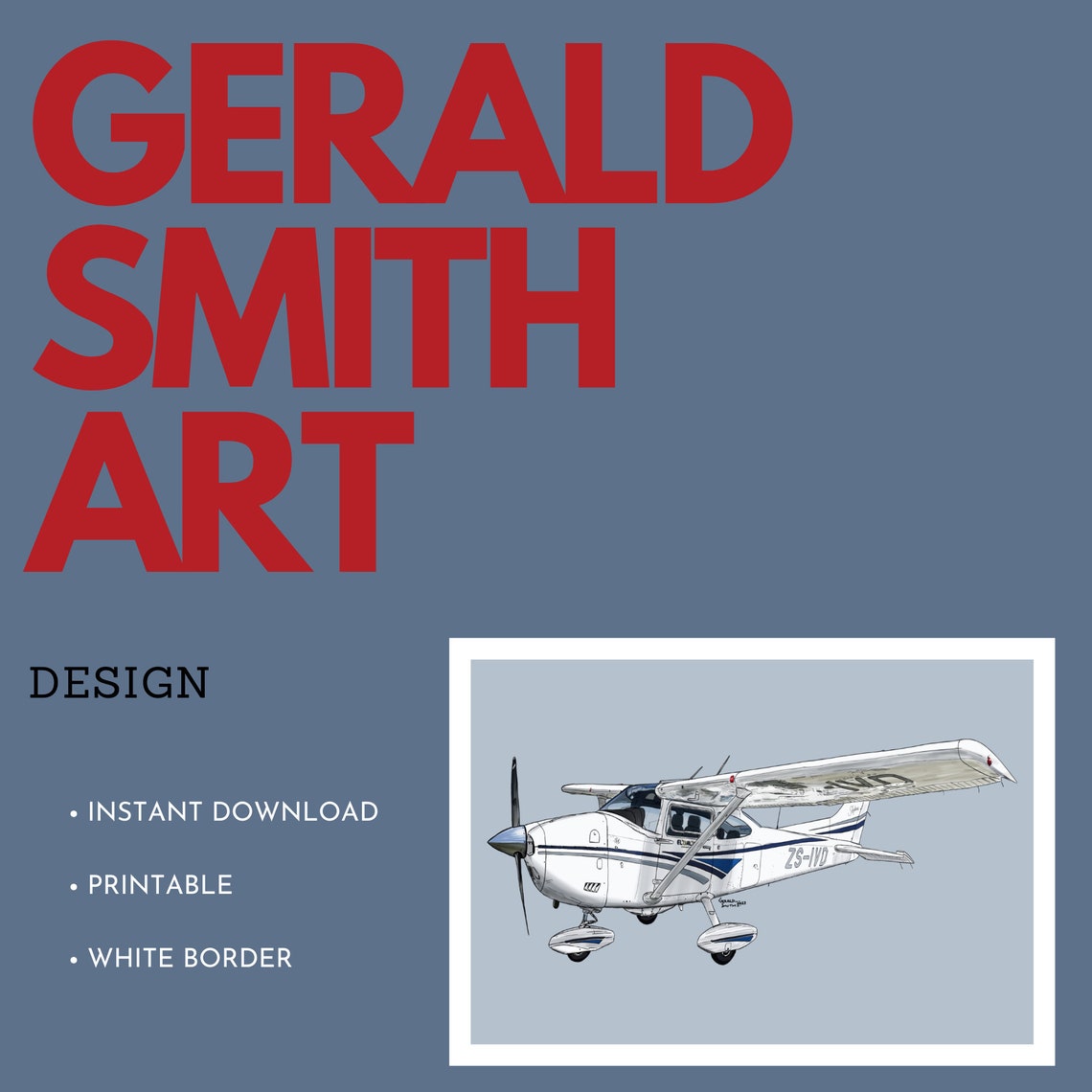 Aviation Printable Cessna 182 Wall Art Aircraft Ideal Pilot Gift Art ...