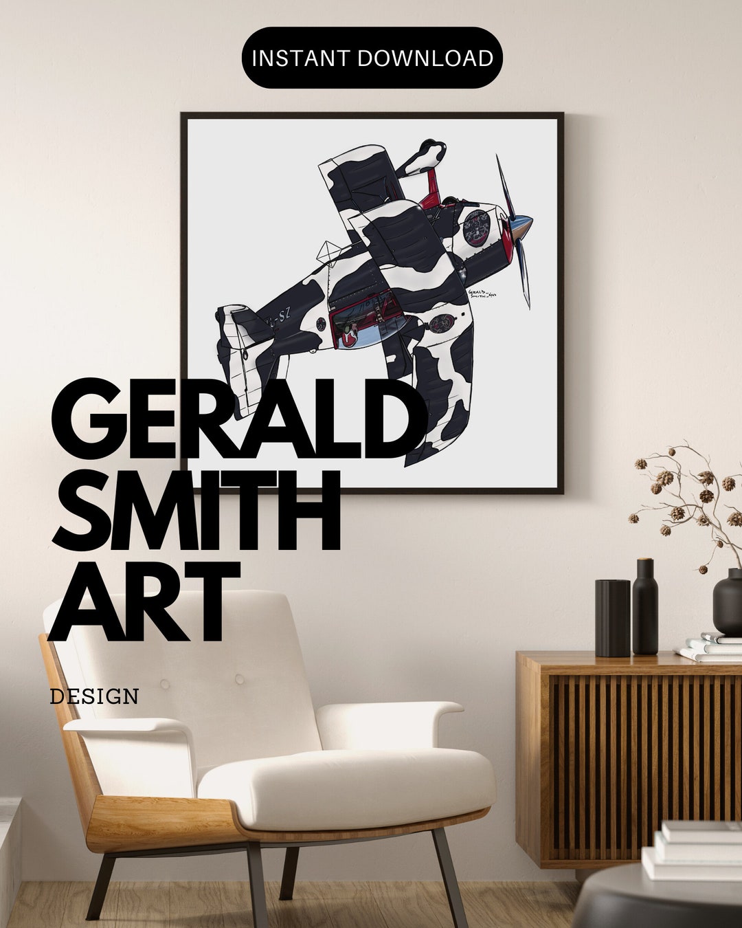 Printable Pitts Special Aircraft Wall Art for Kids Room Ideal Pilot ...