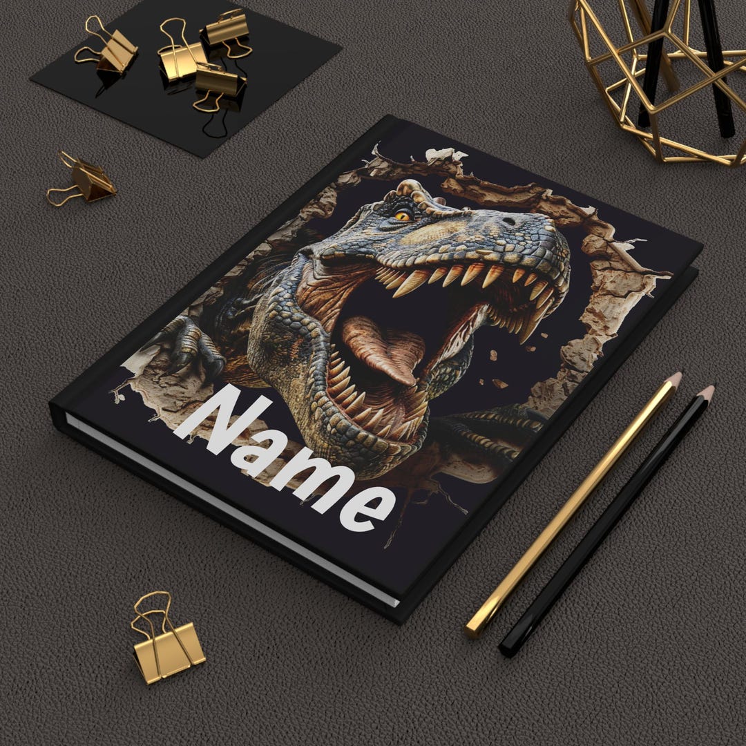 Personalized T Rex Dinosaur Hardcover Journal, Kid's Writing Lined ...