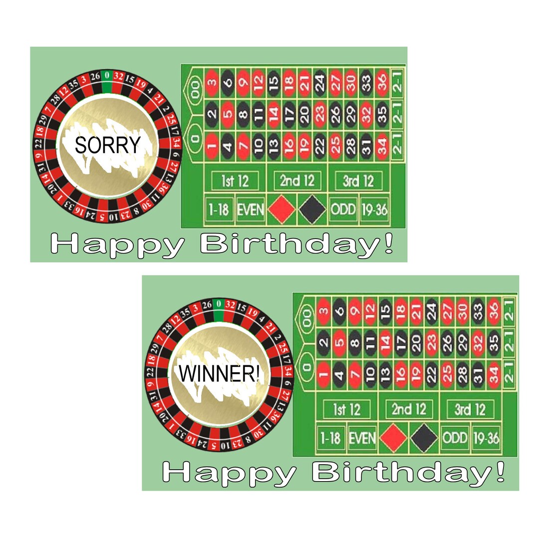 Happy Birthday Casino Night Scratch off Game Tickets Party Game Set of ...