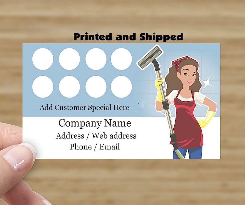 Customize Housekeeping Cleaning Service Loyalty Punch Business Cards ...