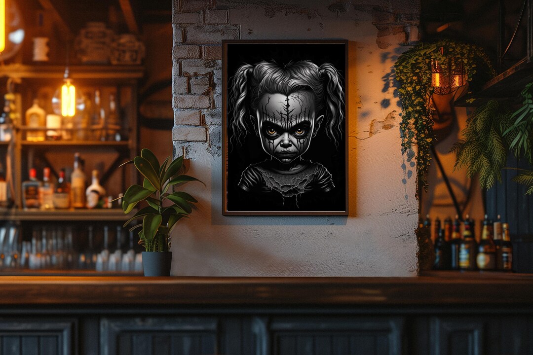 Scary Creepy Chibi Doll Wall Poster Horror Inspired Artwork Featuring a ...