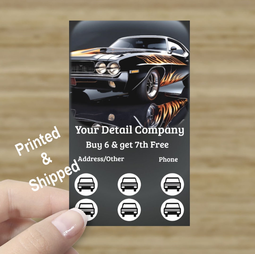 Customize Your Company Auto Detailing Loyalty Punch Business Cards ...