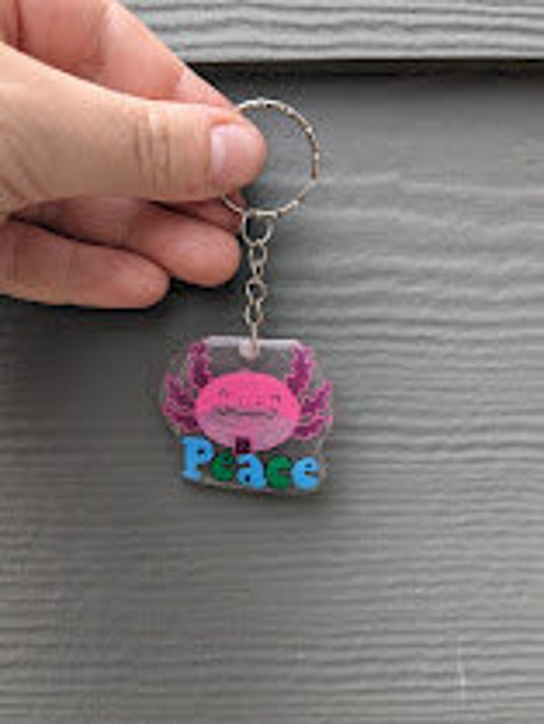Axolotl Peace Keychain - Etsy