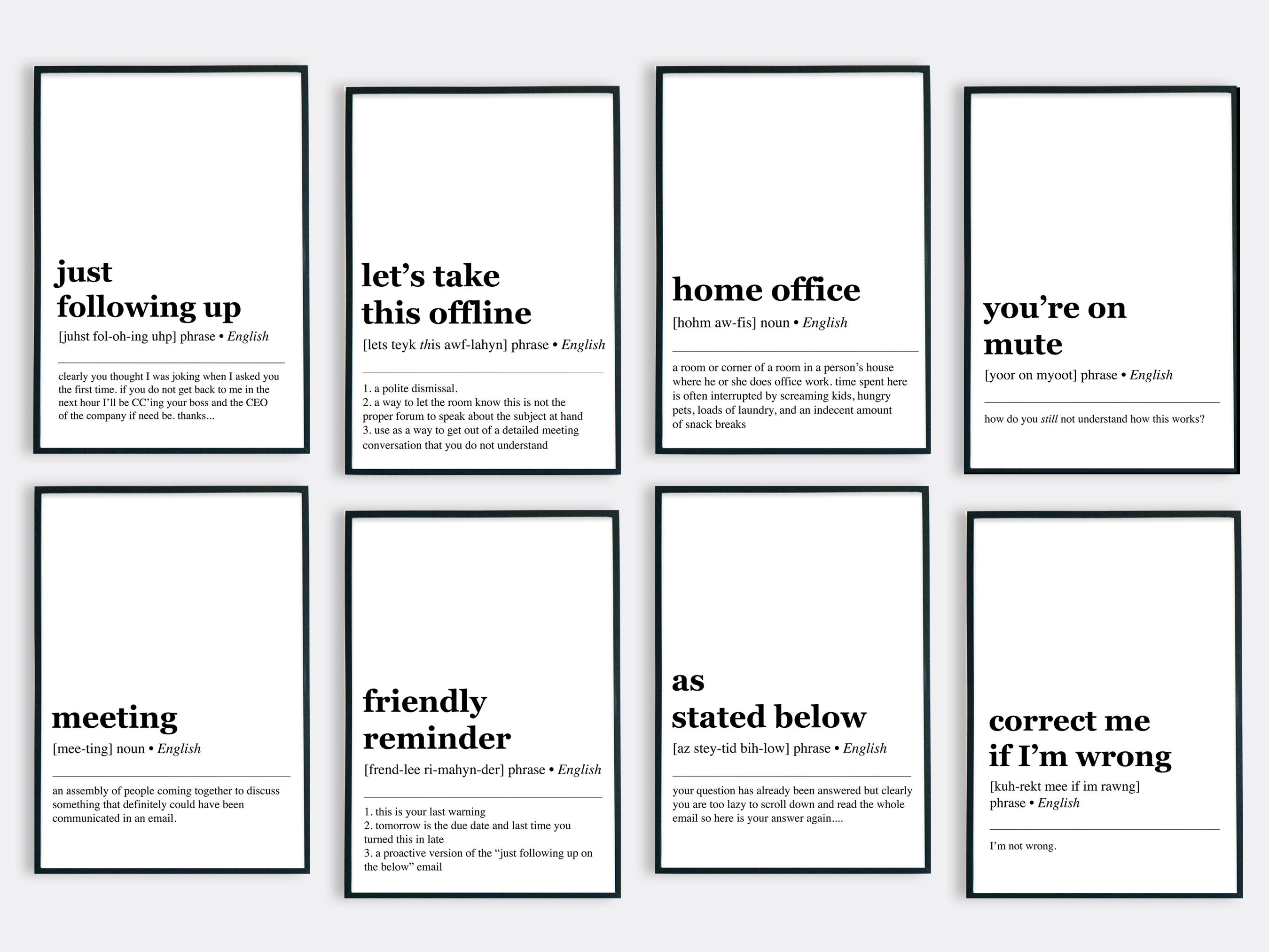 Funny Office Decor | Funny Office Definitions | Office Wall Art ...