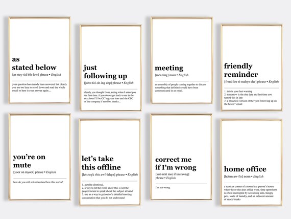 Funny Office Decor Set 8 PRINTABLES Funny Office | Etsy