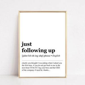 Funny Office Decor Set| 8 PRINTABLES | Funny Office Definitions ...