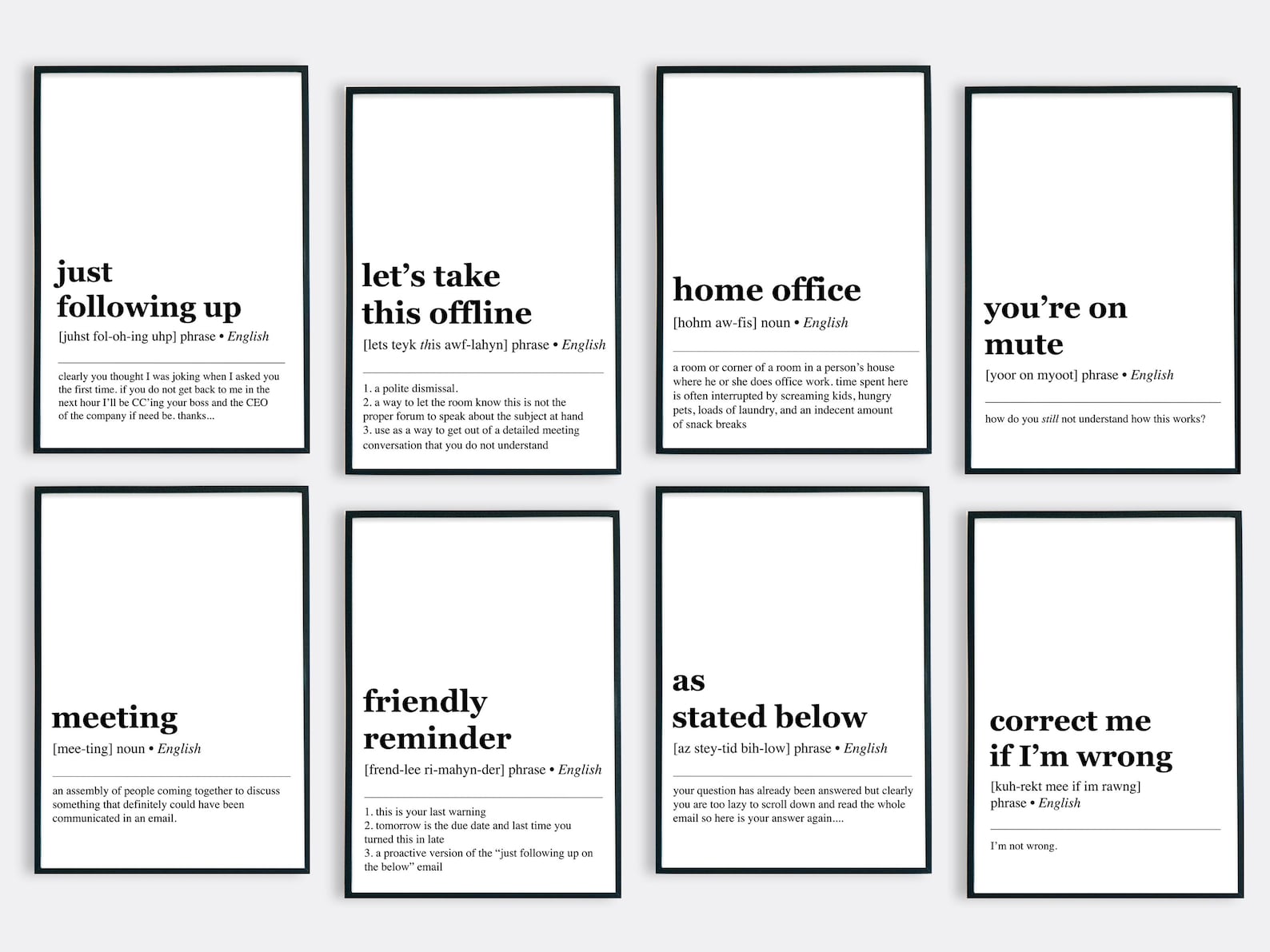 Funny Office Decor Funny Office Definitions Office Wall Art Office Art ...