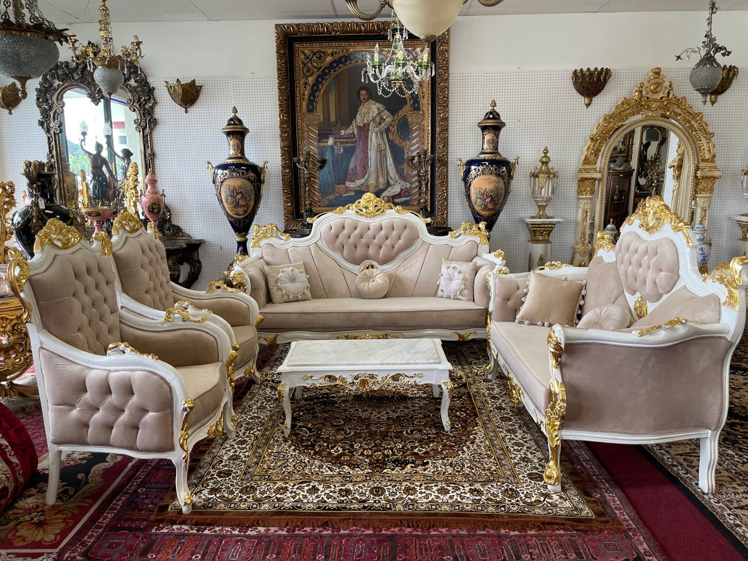 Classical Style Living Room Set / 24k Gold Leaf - Etsy