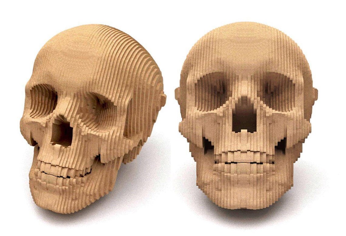 Laser Cut Vector Files SVG CNC Skull 3D Skull Decor DXF - Etsy Australia