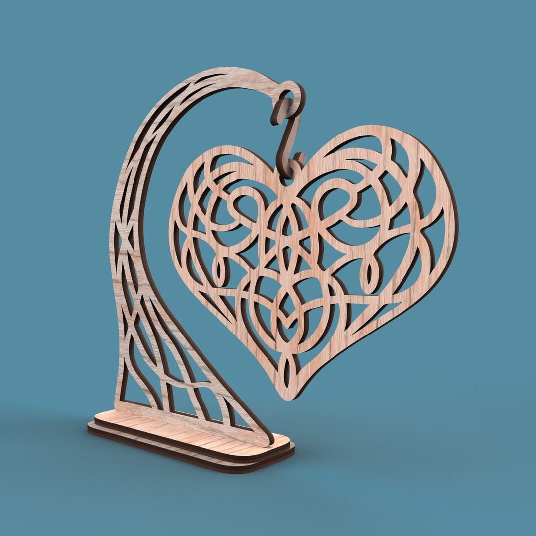 Laser Cut Vector Files SVG CNC I Love You Cnc Love Svg Decorative Stand ...