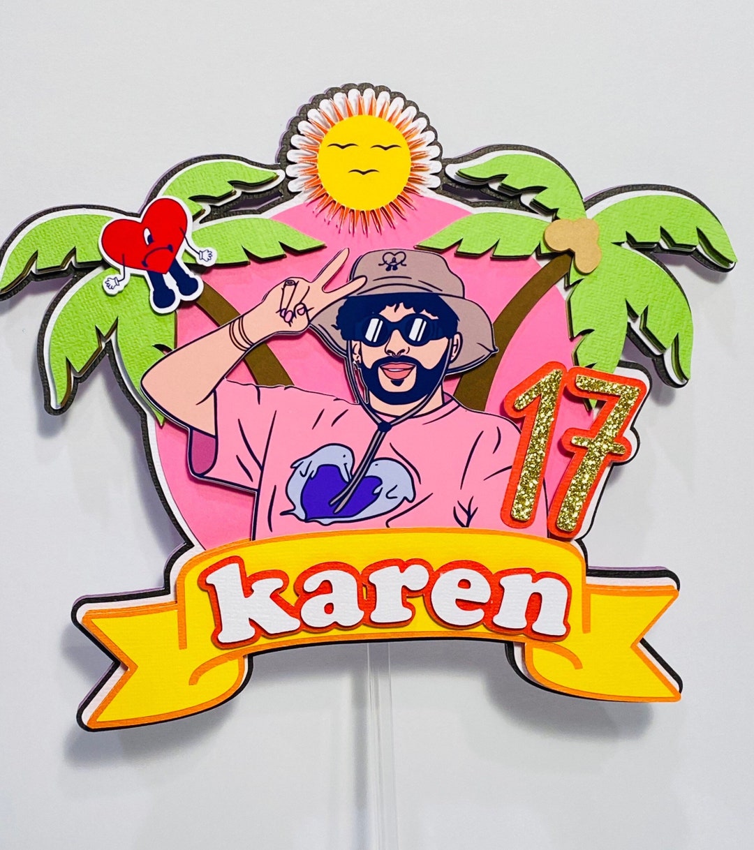 Bad Bunny Un Verano Sin Ti Cake Topper | Birthday Cake Topper - Etsy