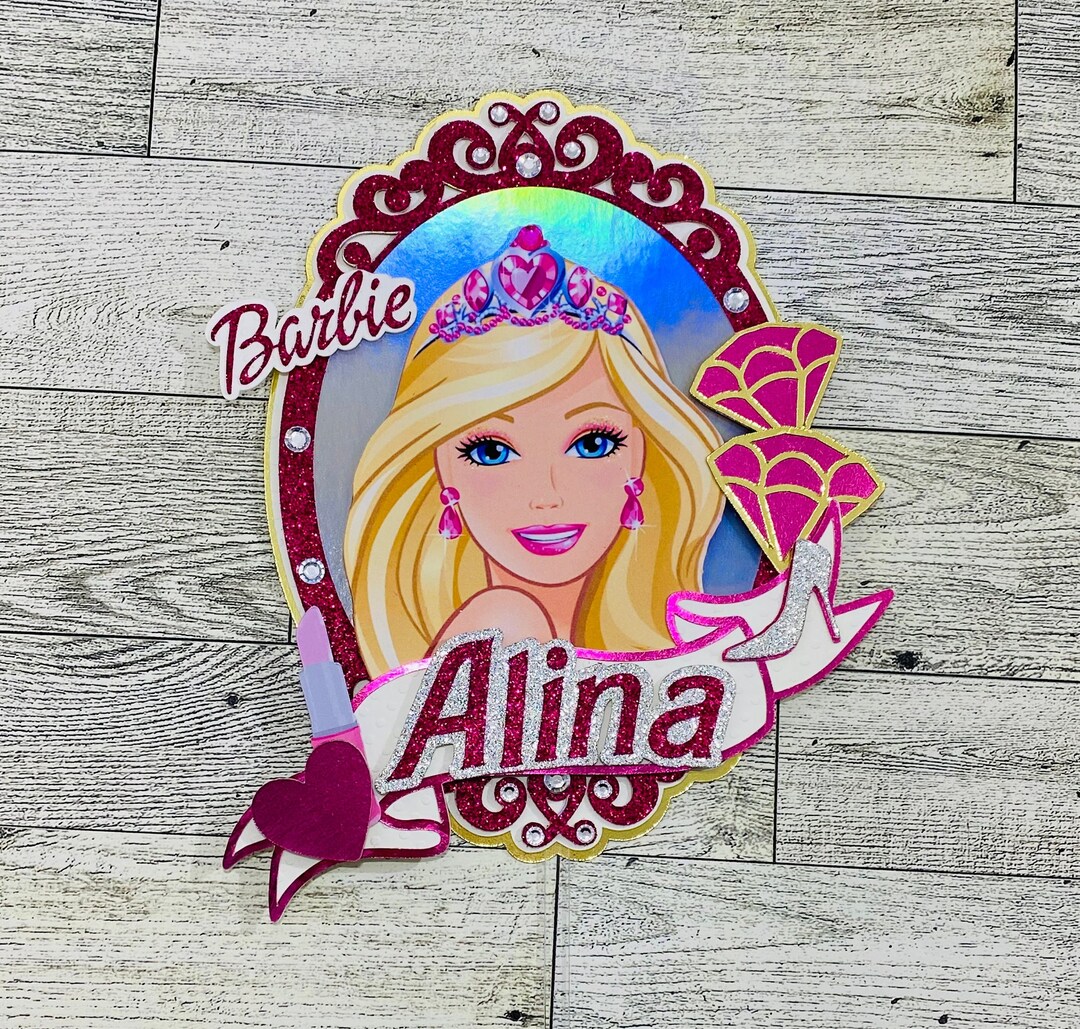 Pink Doll Cake Topper Doll Cake Topper , Pink Cake Topper , Pink ...