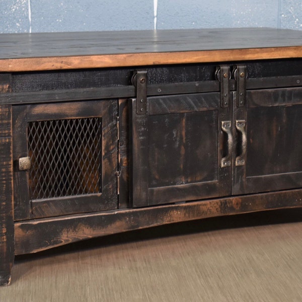 Industrial Farmhouse Coffee Table With Storage - Etsy