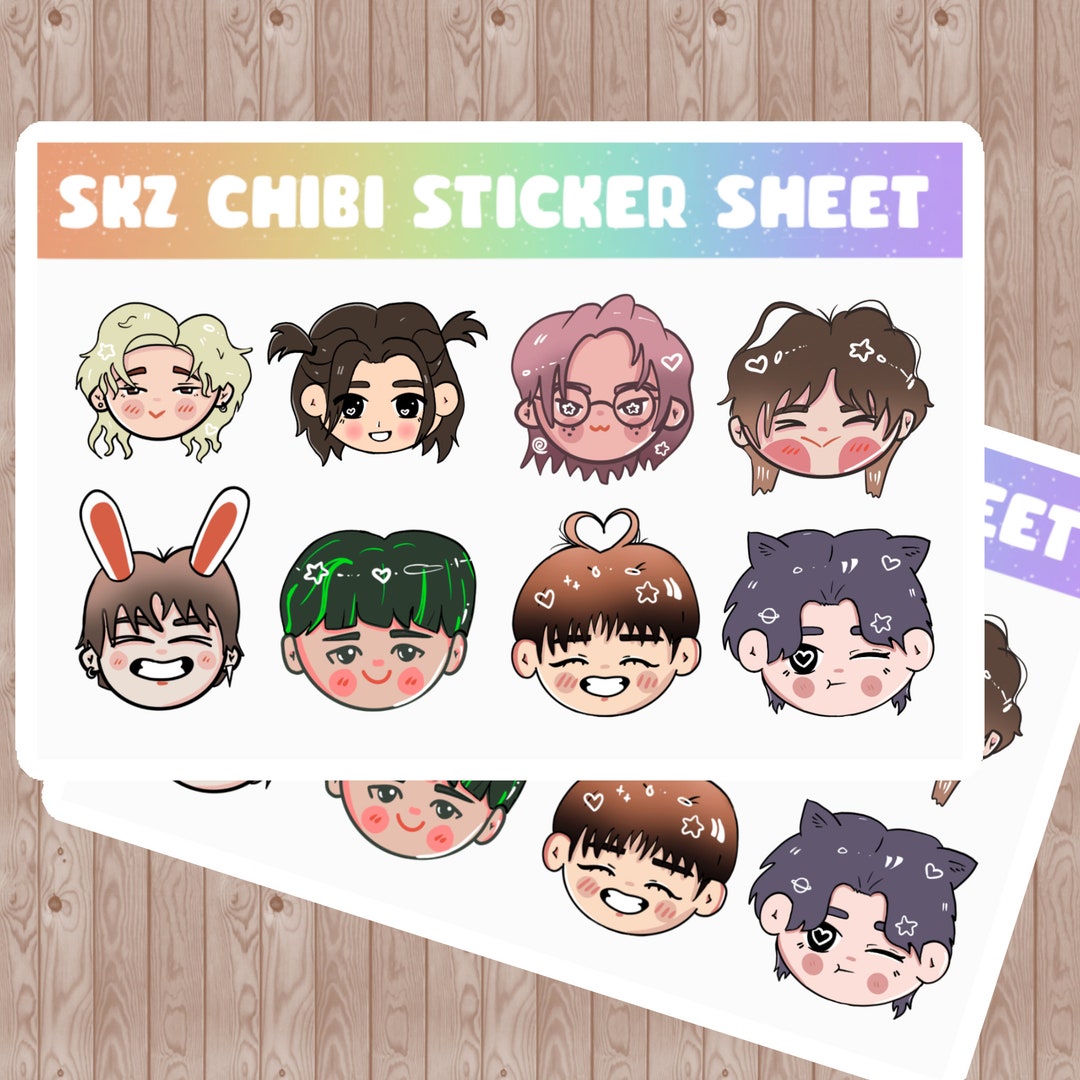 Stray Kids Chibi Sticker Sheet - Etsy
