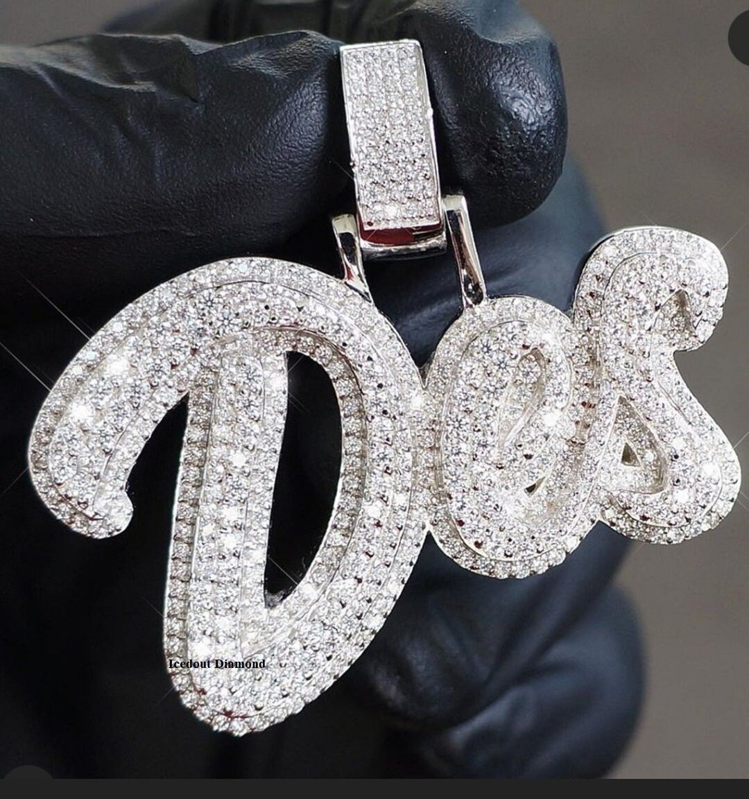 Customize Chain Custom Moissanite Pendant 12 Ctw Icedout - Etsy