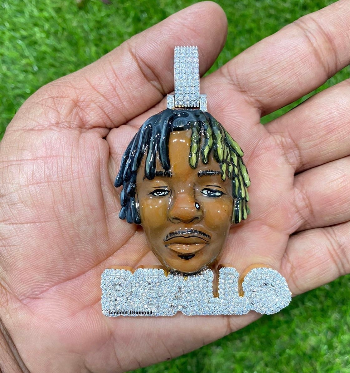 Custom Enamel 3D Face Pendant Iced Out VVS1 Moissanite Enamel - Etsy