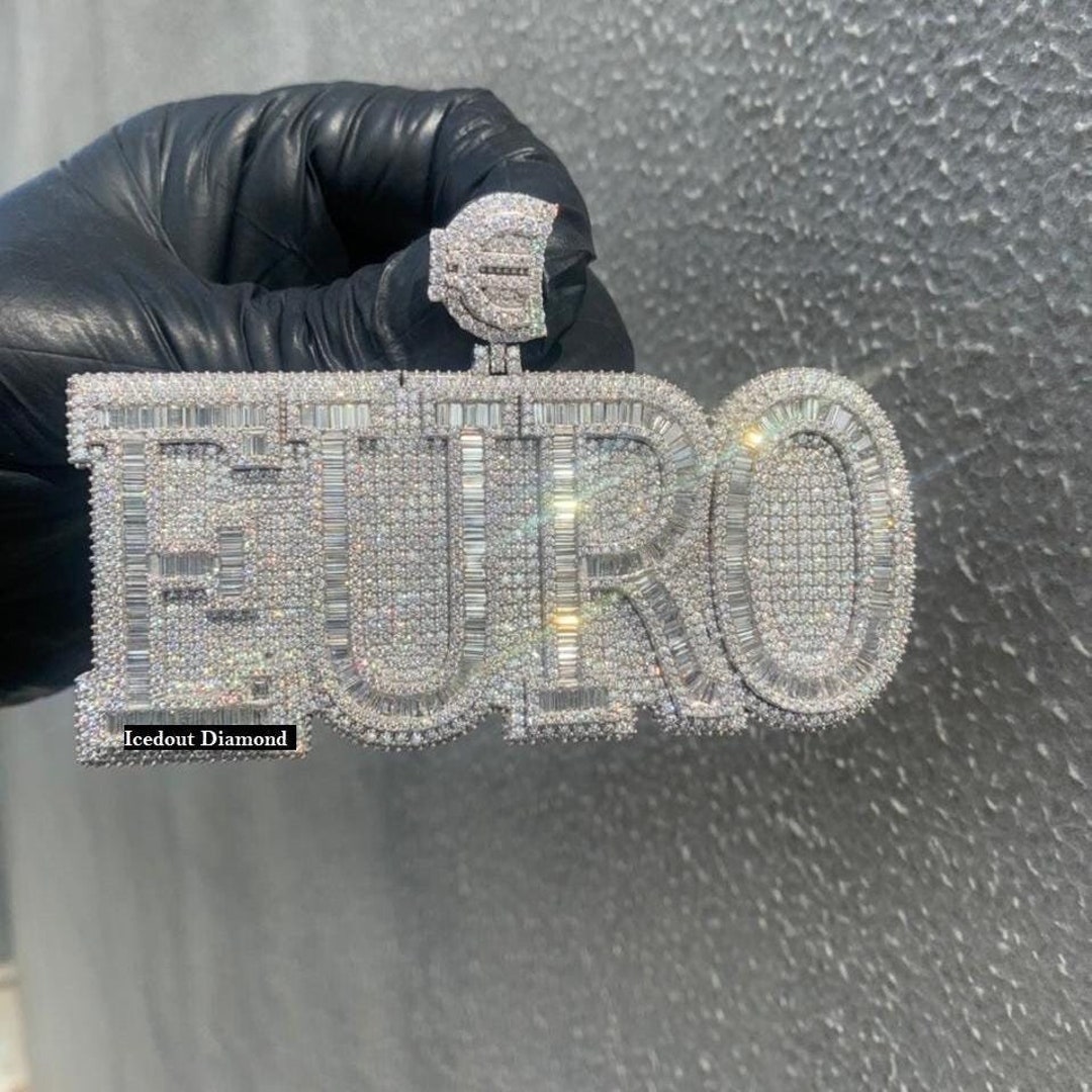 VVS Moissanite Custom Pendant in 925 Silver With Custom Bail, 4 Inch 26 ...