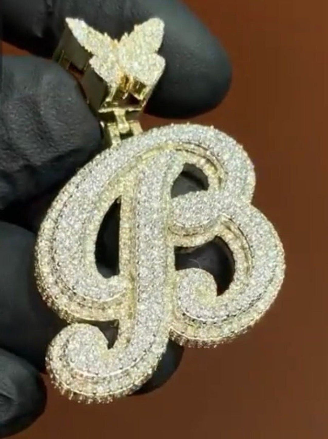 Custom Moissanite Pendant 14K Gold Touch | Moissanite Chain Pass ...