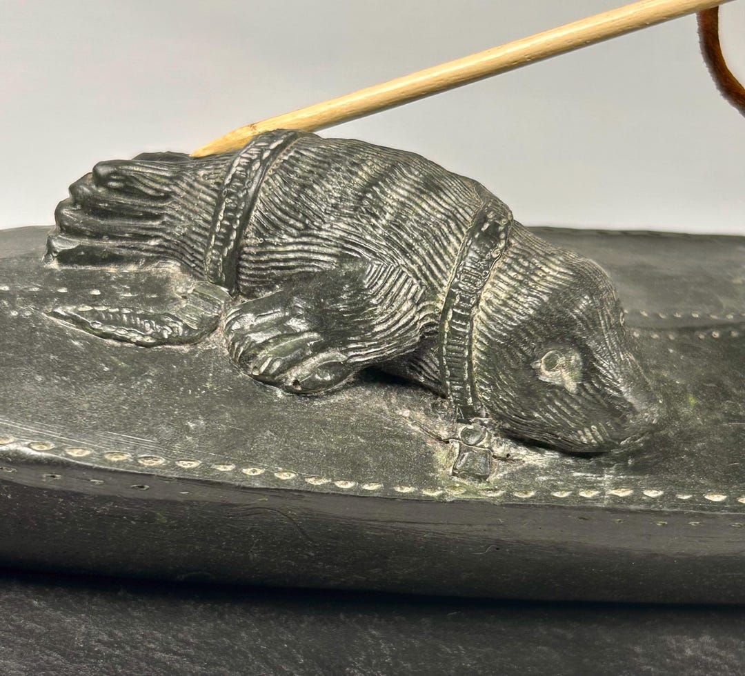 INUIT Wolf Sculpture Canada Walrus Hunter A Beautiful Piece in ...