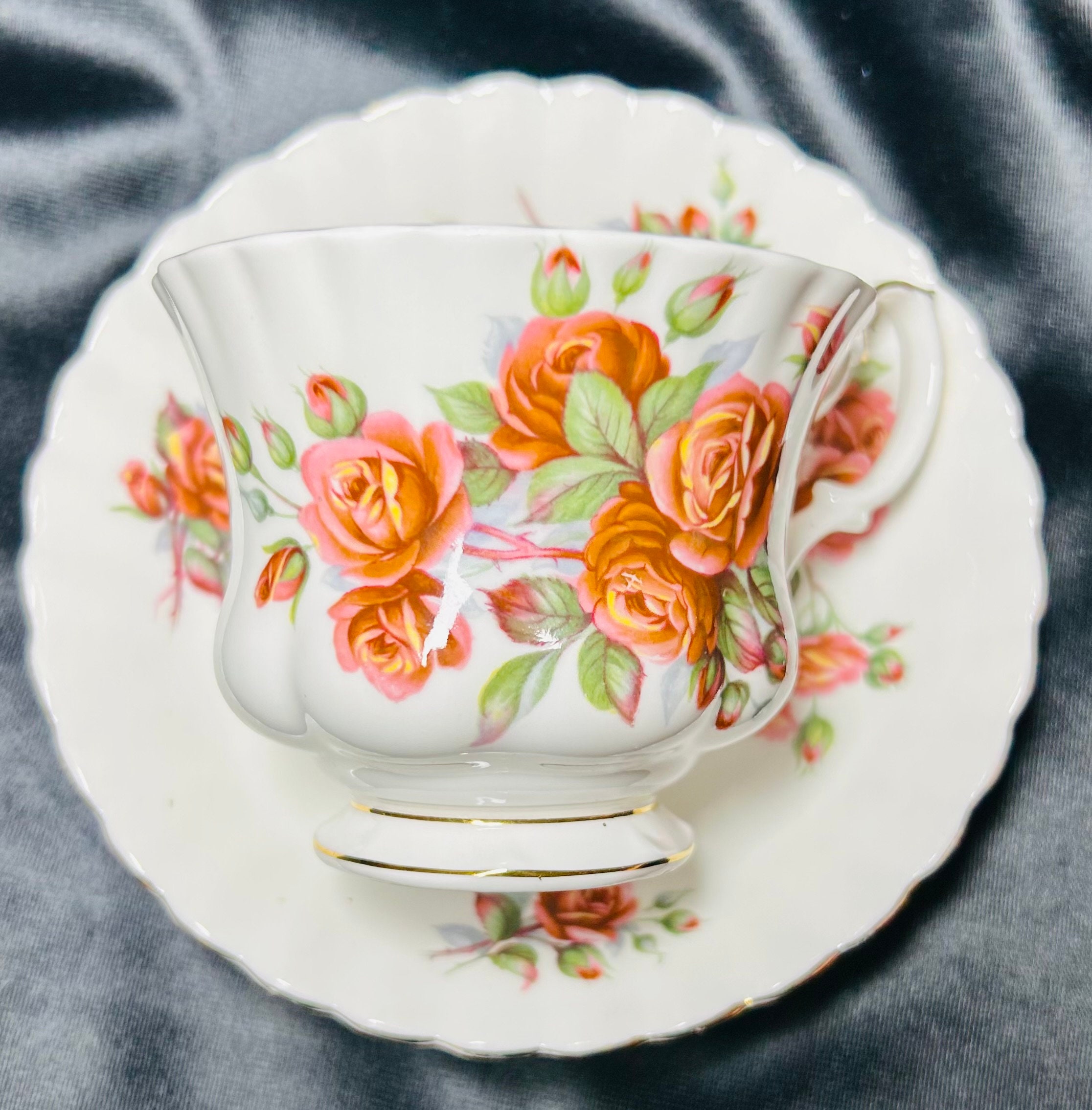 ROYAL ALBERT centennial Rose Cup & Saucer as New - Etsy