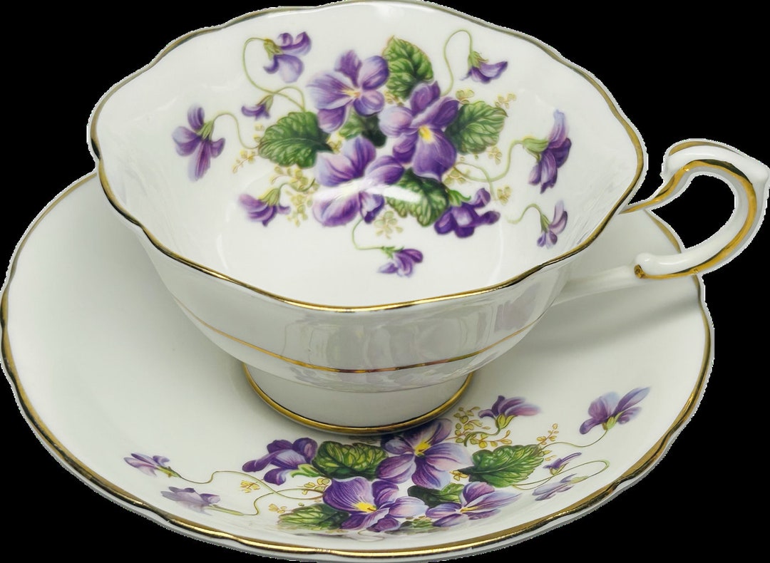 Paragon Cup & Saucer Beautiful Purple Violet Pattern in as New ...