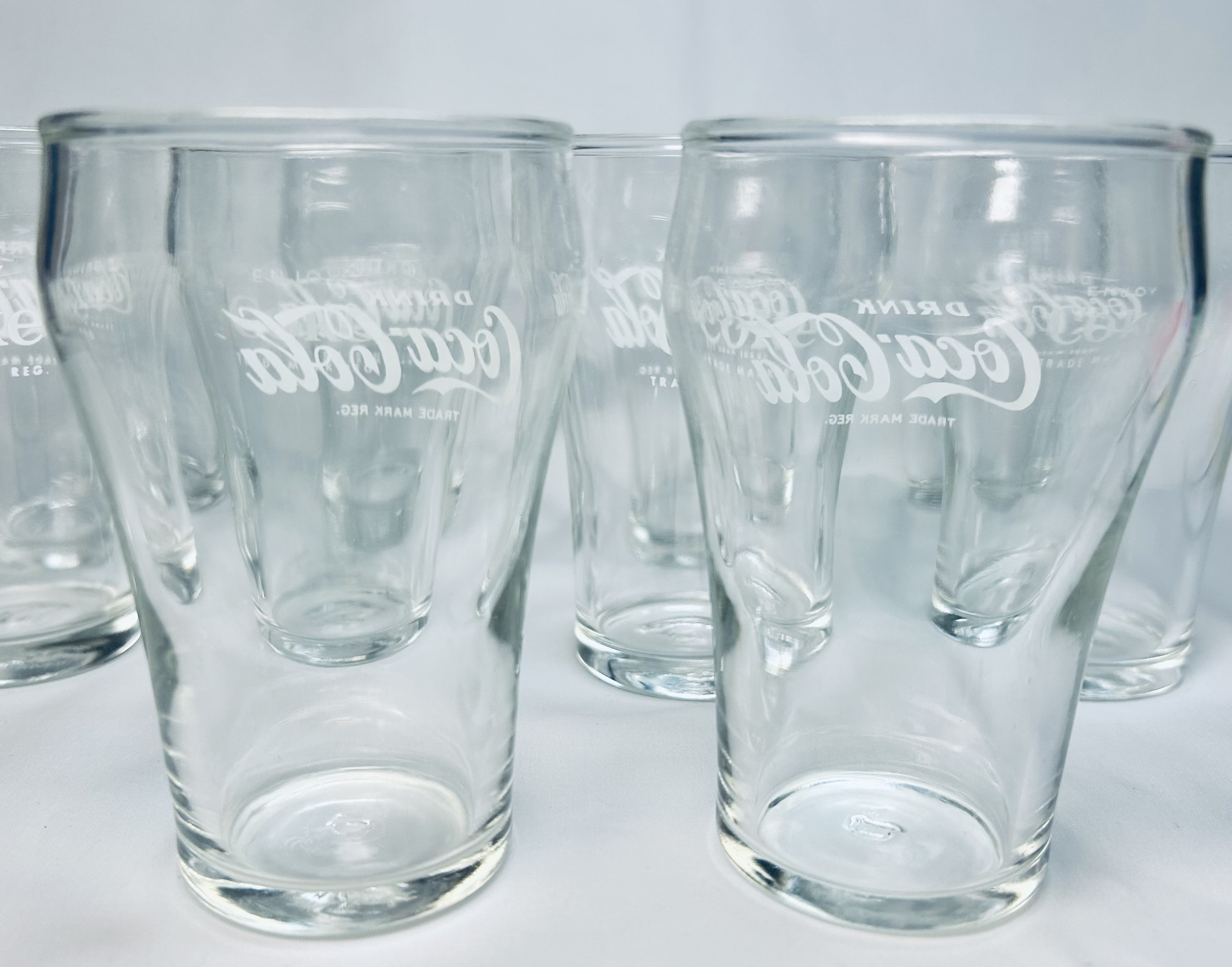Coca Cola Early Vintage Soda Fountain Glasses Set of Ten 150/160mm Mark ...