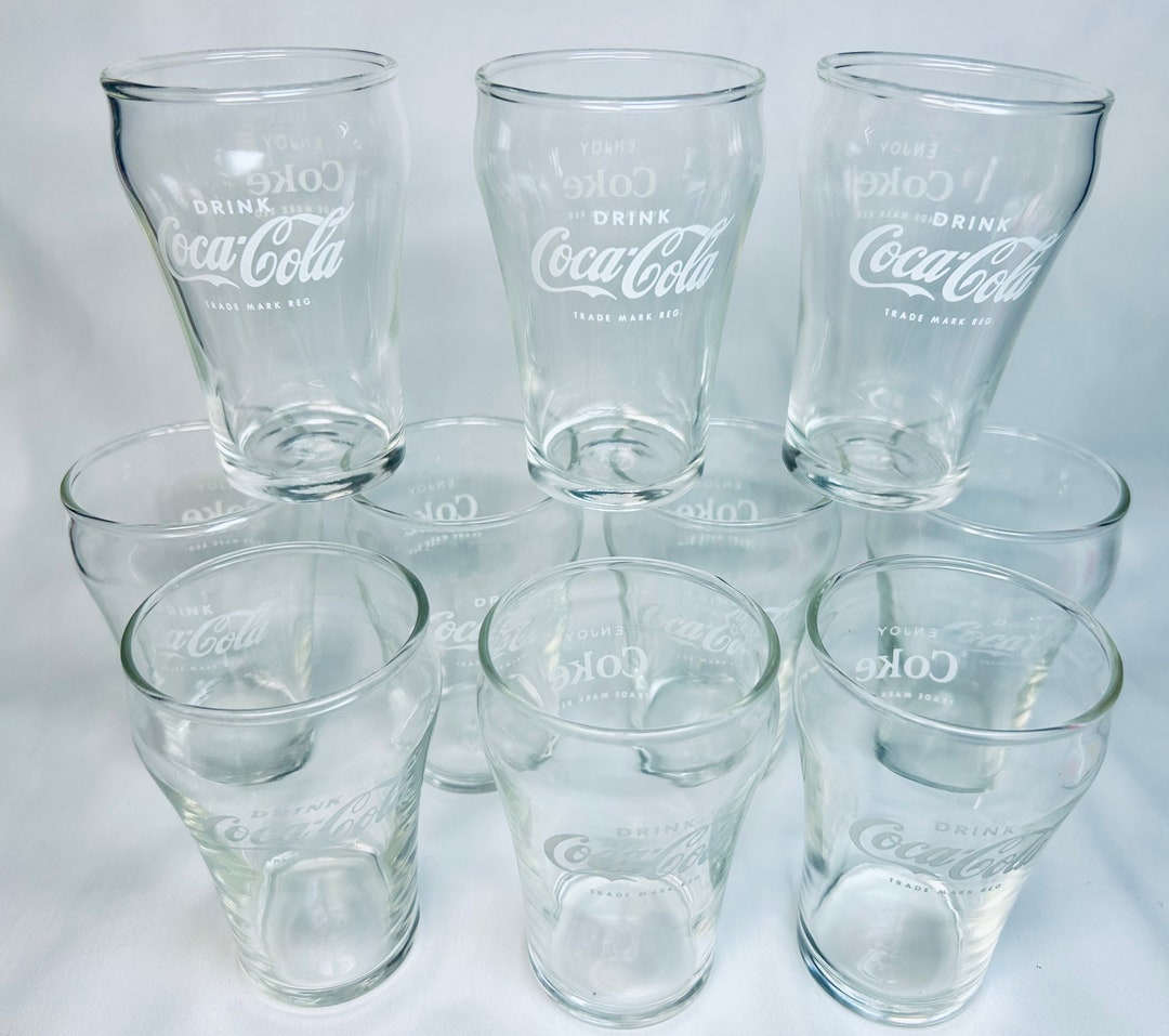 Coca Cola Early Vintage Soda Fountain Glasses Set of Ten 150/160mm Mark ...