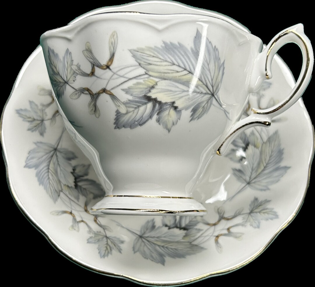 ROYAL ALBERT - Cup & Saucer - Silver Maple Pattern - Beautiful! - Mint Condition! - Etsy