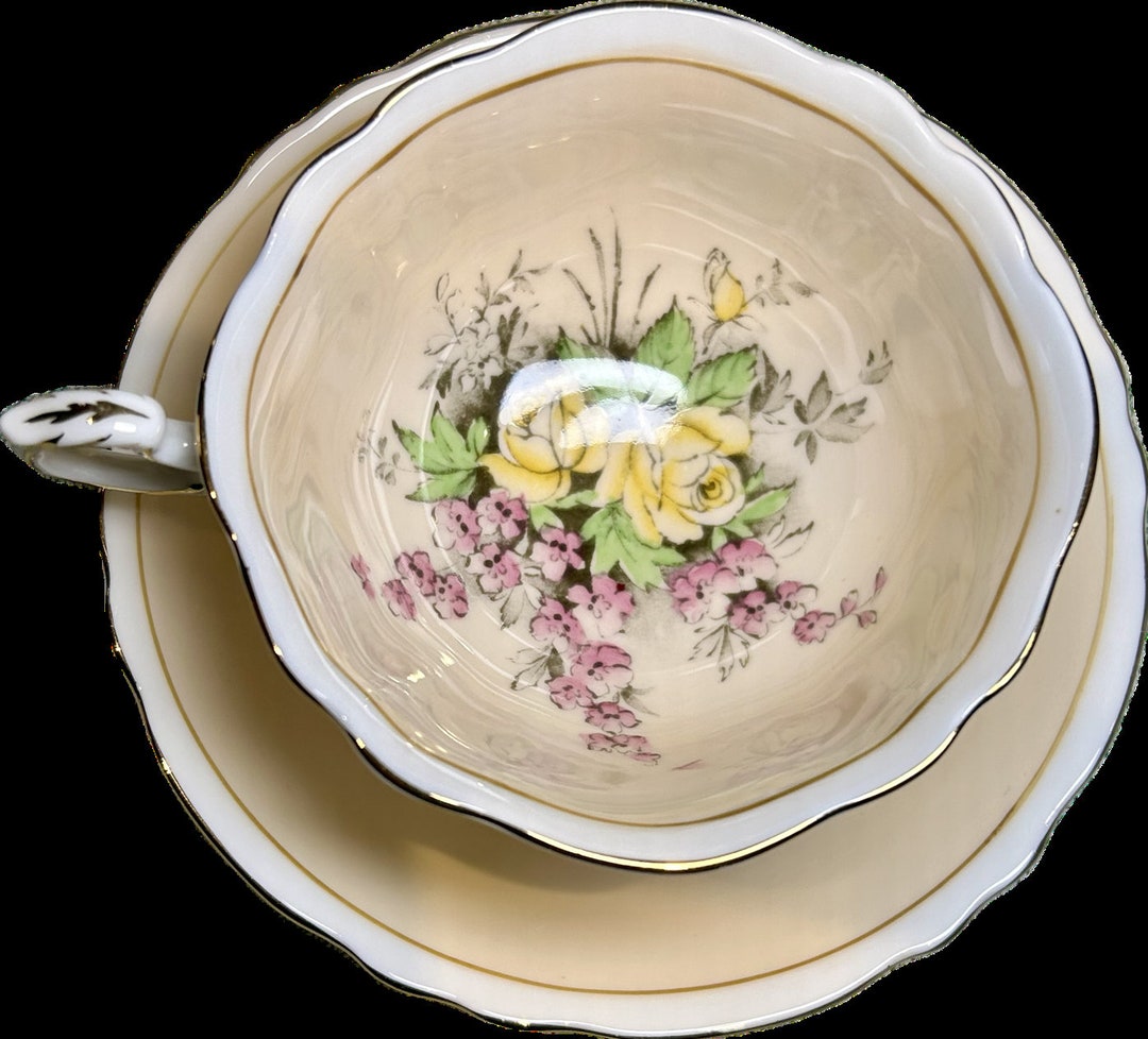 PARAGON Cup & Saucer Creamy Tan Color Double Warrant Mark 1930's/1940's ...