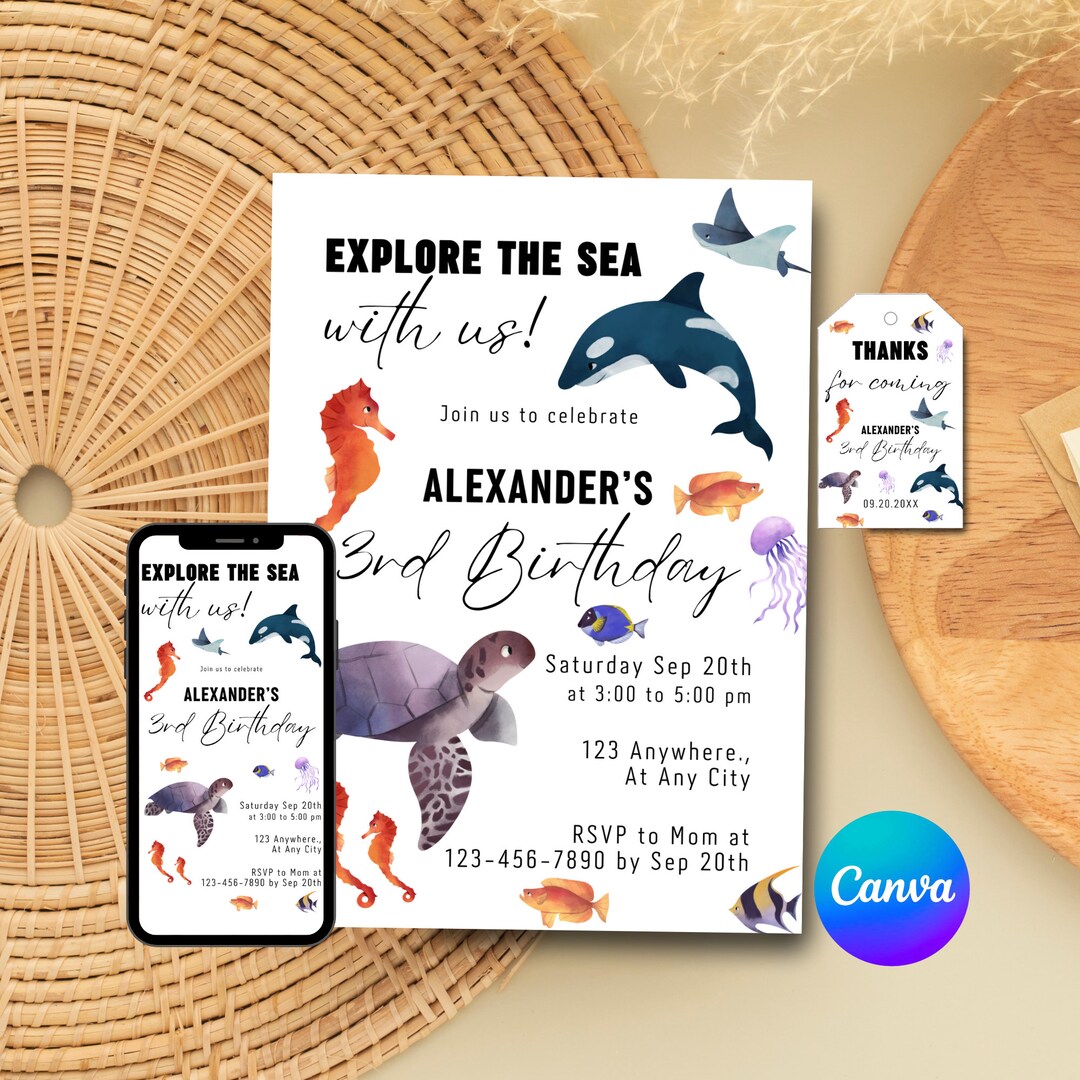 Under Sea Birthday Sea World Birthday Sea Creature Party Sea Birthday ...