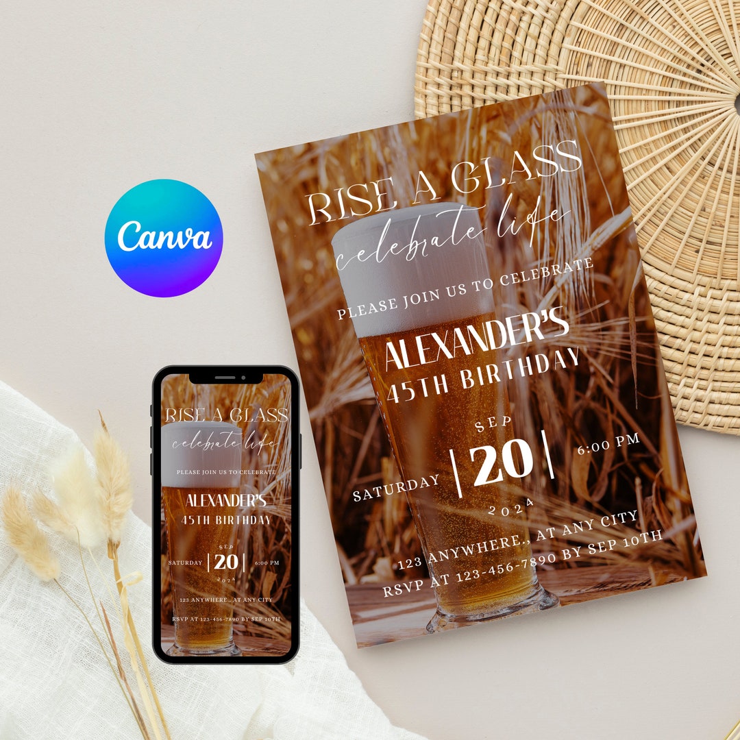 Beer Invitation Beer Theme Invitation Beer Party Invitation Beer Themed ...