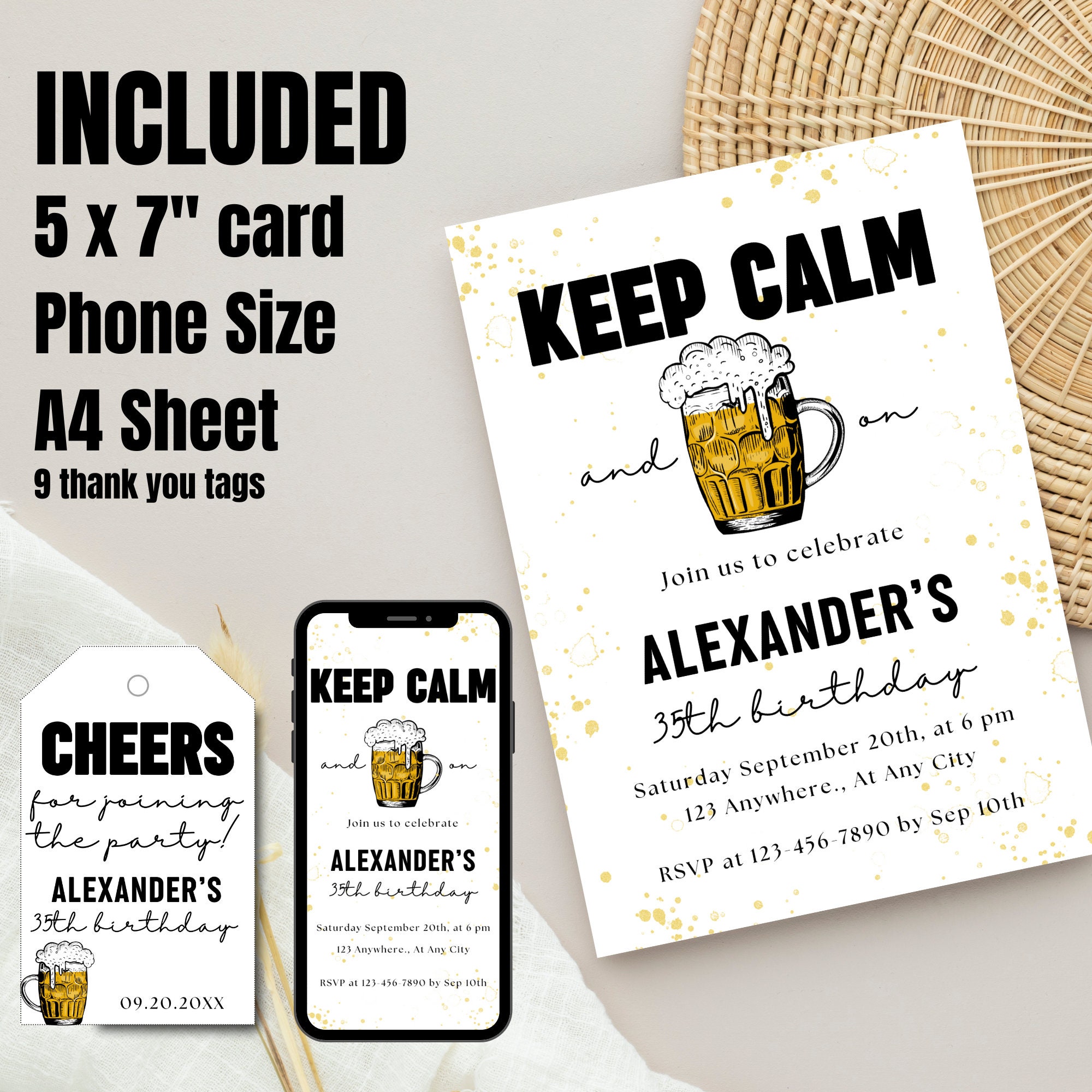 Beer Theme Party Invitation Beer Invitation Beer Birthday Invitation ...