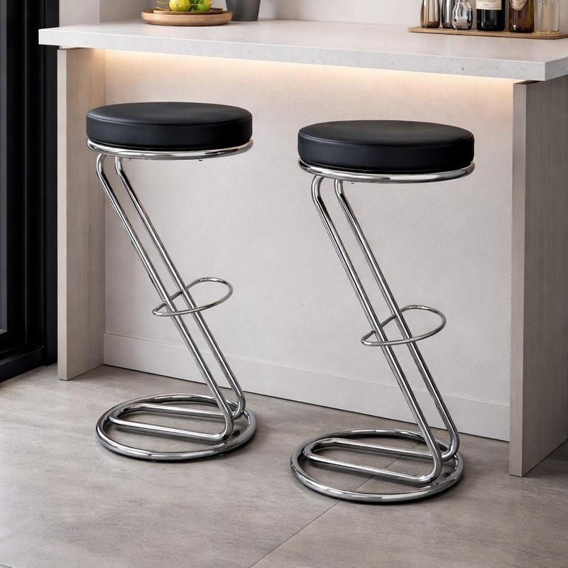 Mid Century Chrome Stool - Etsy