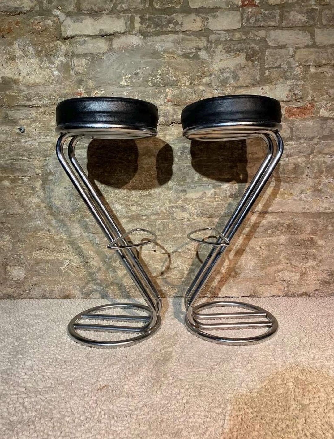 Vintage Bar Stools Bauhaus Mid Century Modern Chrome Chairs - Etsy