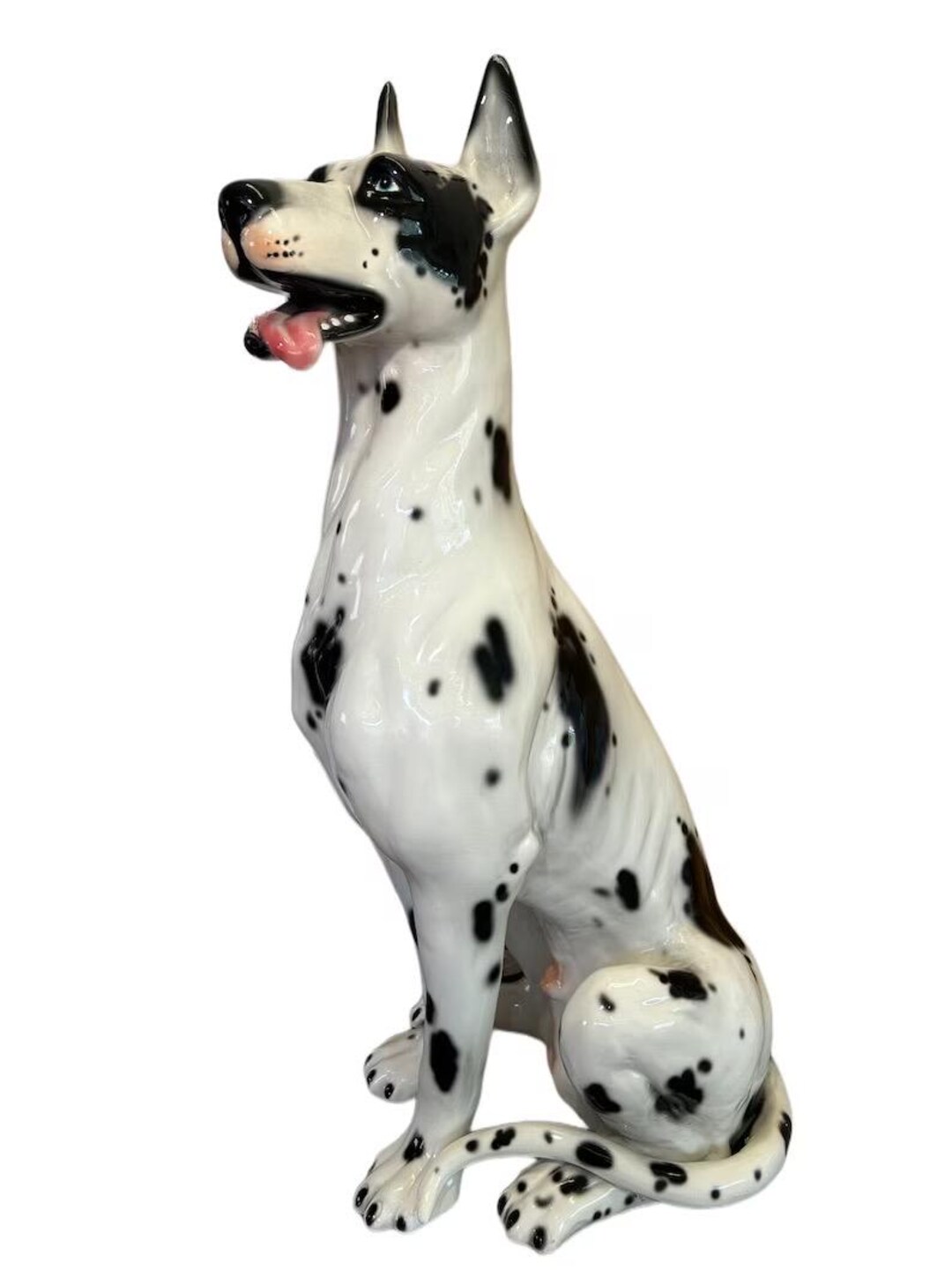Big Rare Great Dane Sitting Dog Ceramic Life Size Statue Sculpture ...