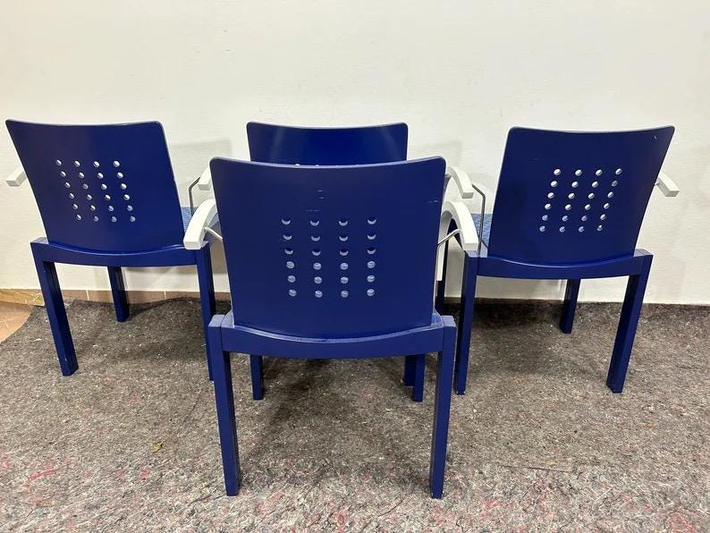 1 of 4 Postmodern THONET Chairs / 90s / Dining Chairs / Postmodern ...