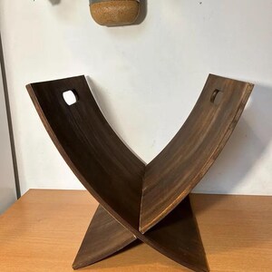 Mid-century Modern Wenge Folding Magazine Rack / Mid-century Modern ...