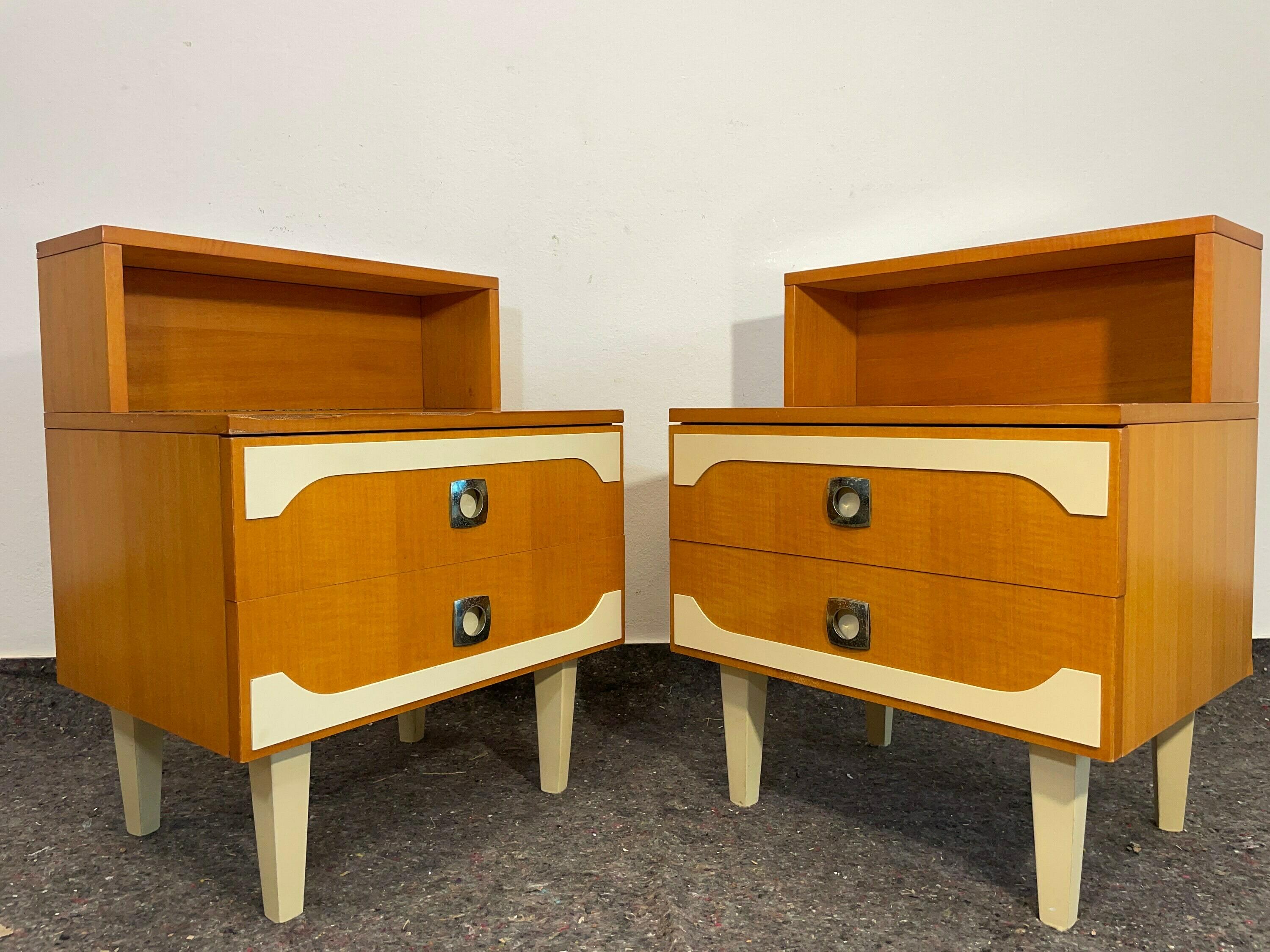 Vintage Wood Nightstands, Retro Bedside Tables, Mid Century Decor - Etsy