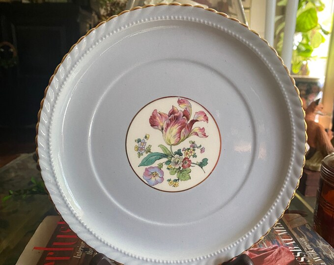 Vintage Pale Blue Floral Salad Plate Decorative Plate Plate Wall Decor ...