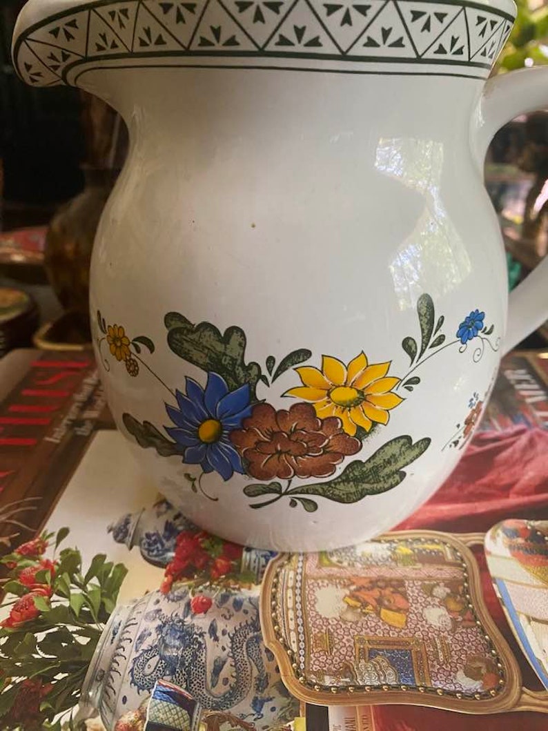 Vintage Ceramic Pitcher Water Pitcher Farmhouse Decor Country - Etsy