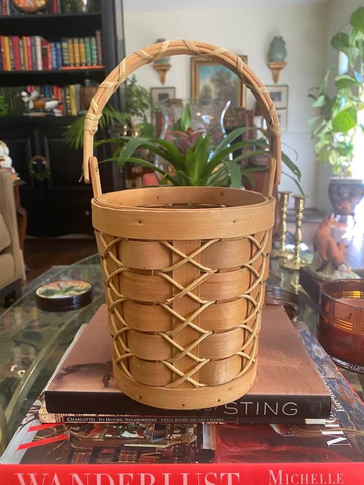 Vintage Wooden Basket With Handle Decorative Basket - Etsy