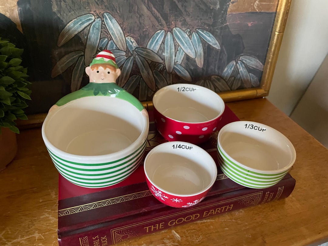 Ceramic Christmas Elf Measuring Cups - Etsy